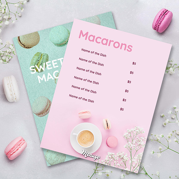 Menugo - Macarons Menu Dessert Theme