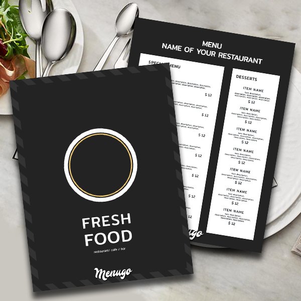Menugo - Black Generic Menu Template